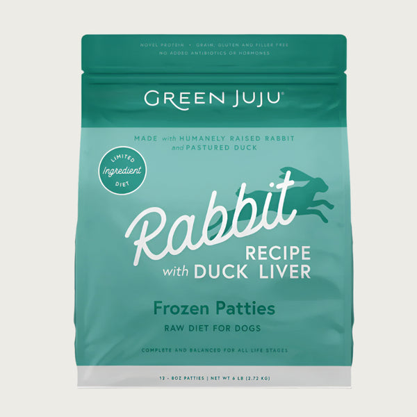 GREEN JUJU Frozen Raw Rabbit Recipe with Duck Liver for Dogs – Wet Nose